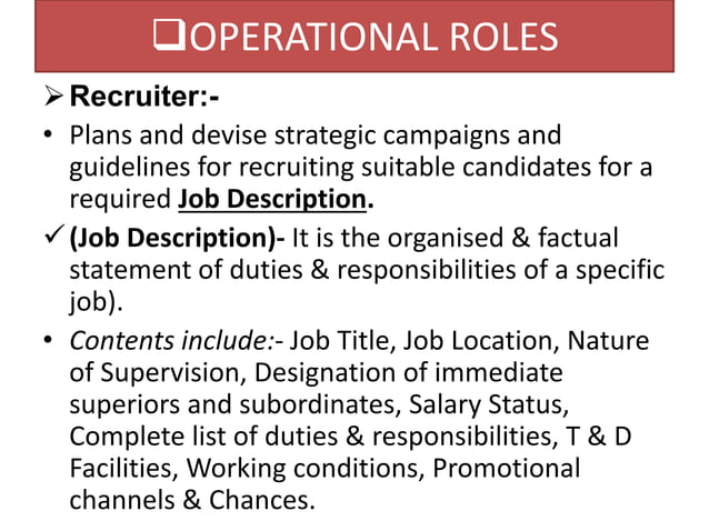 HR roles & responsibilities | PPTX