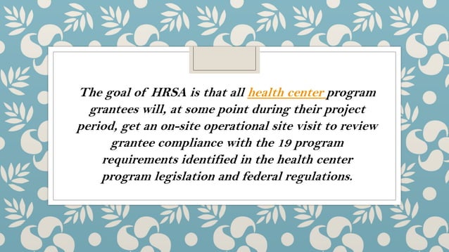 HRSA OPERATIONAL SITE VISIT PREPARATION | PDF