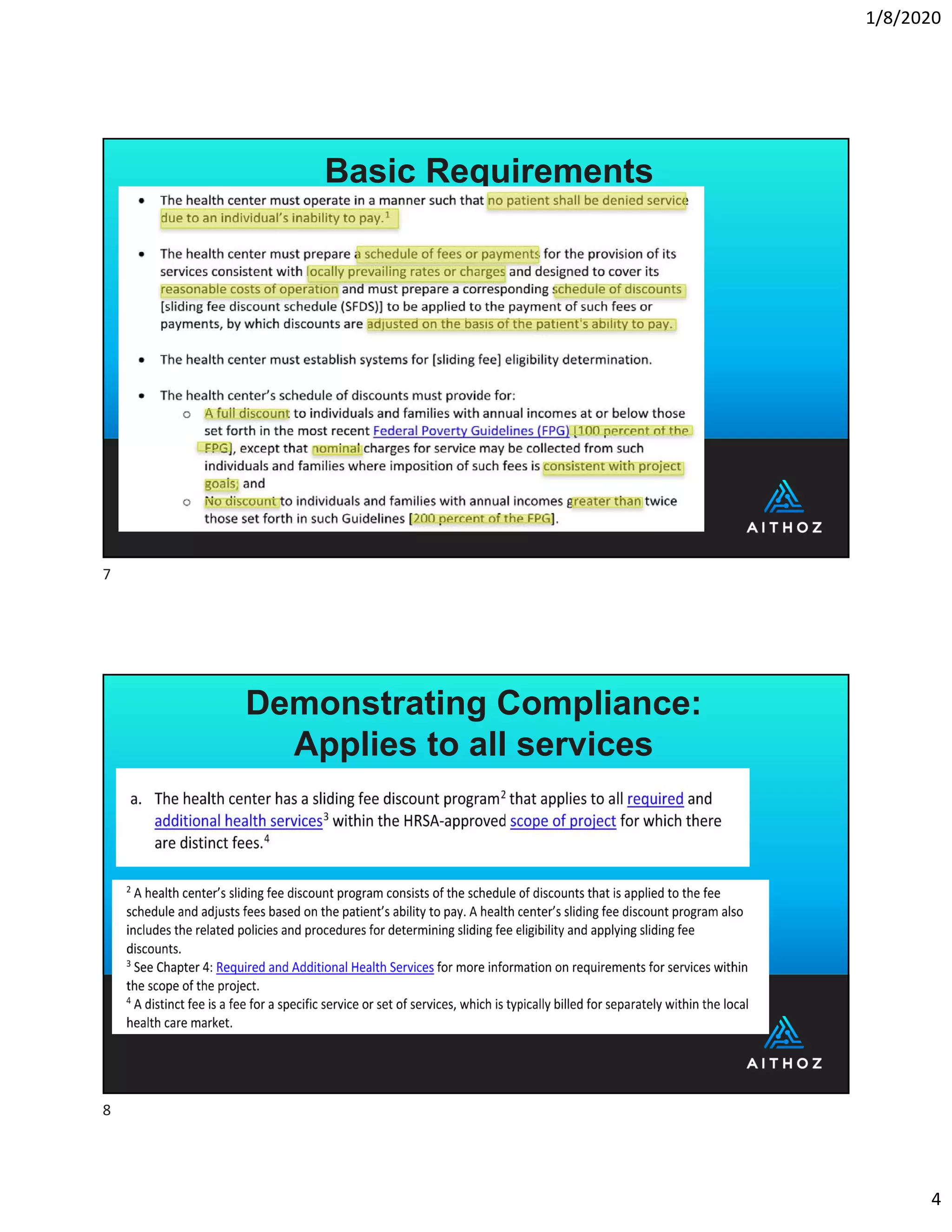 HRSA requirements for a compliant sliding fee scale | PDF