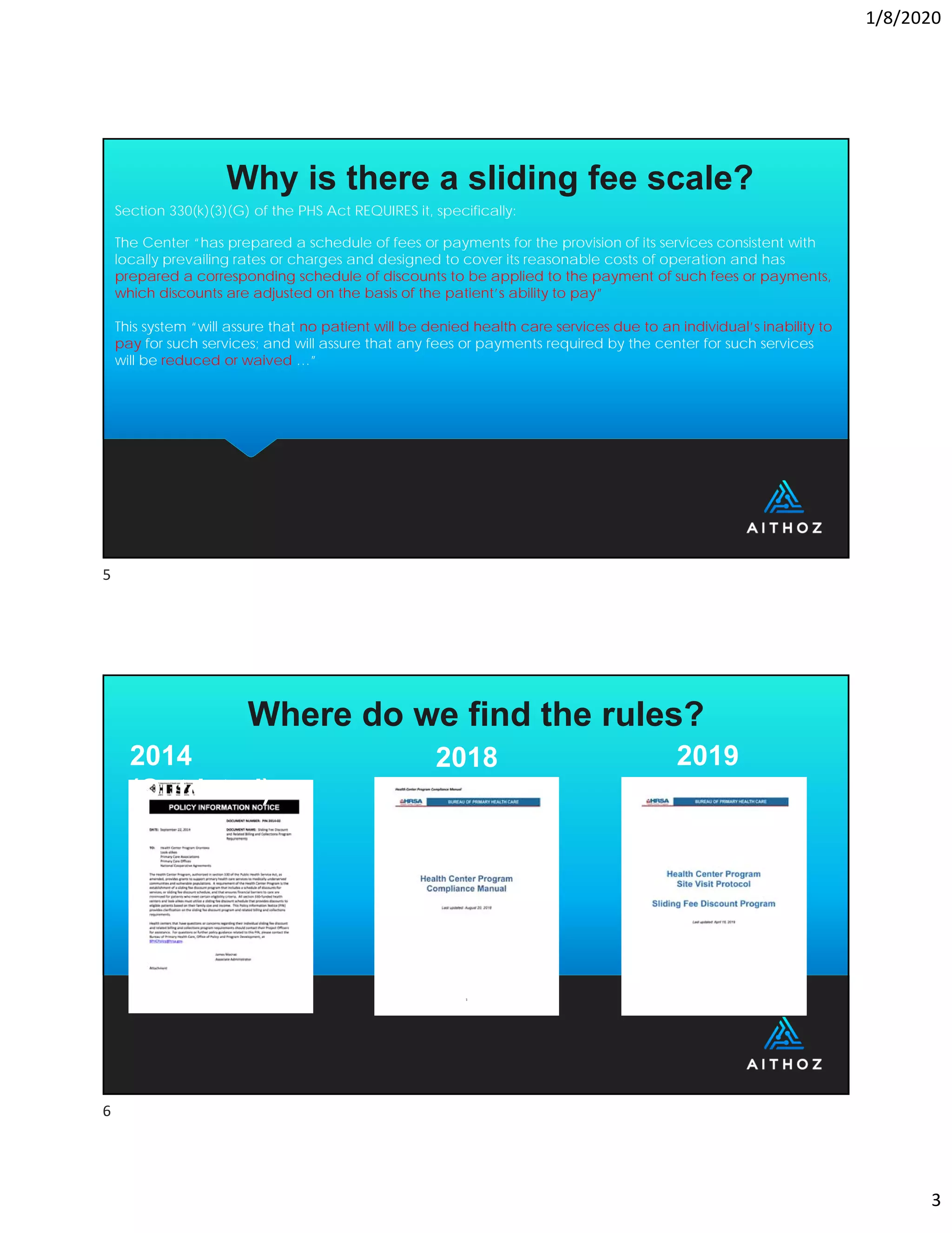 HRSA requirements for a compliant sliding fee scale | PDF