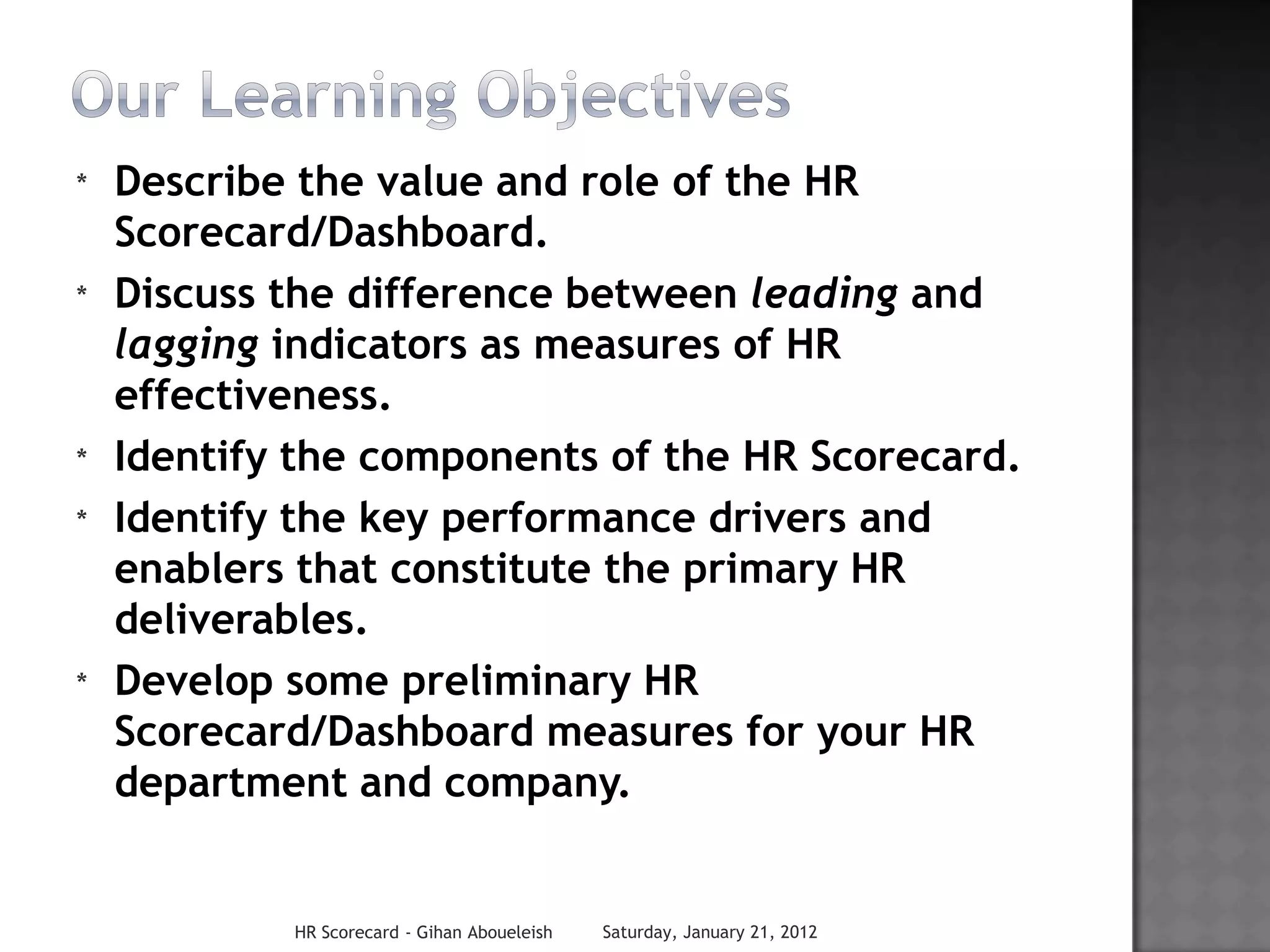 Hr Balanced scorecard | PPTX