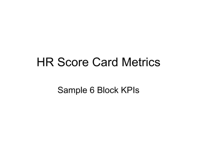 HR Score Card Metrics | PPT