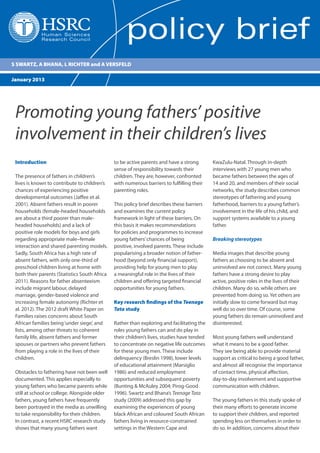 Promoting young fathers' positive involvement in their children's lives ...