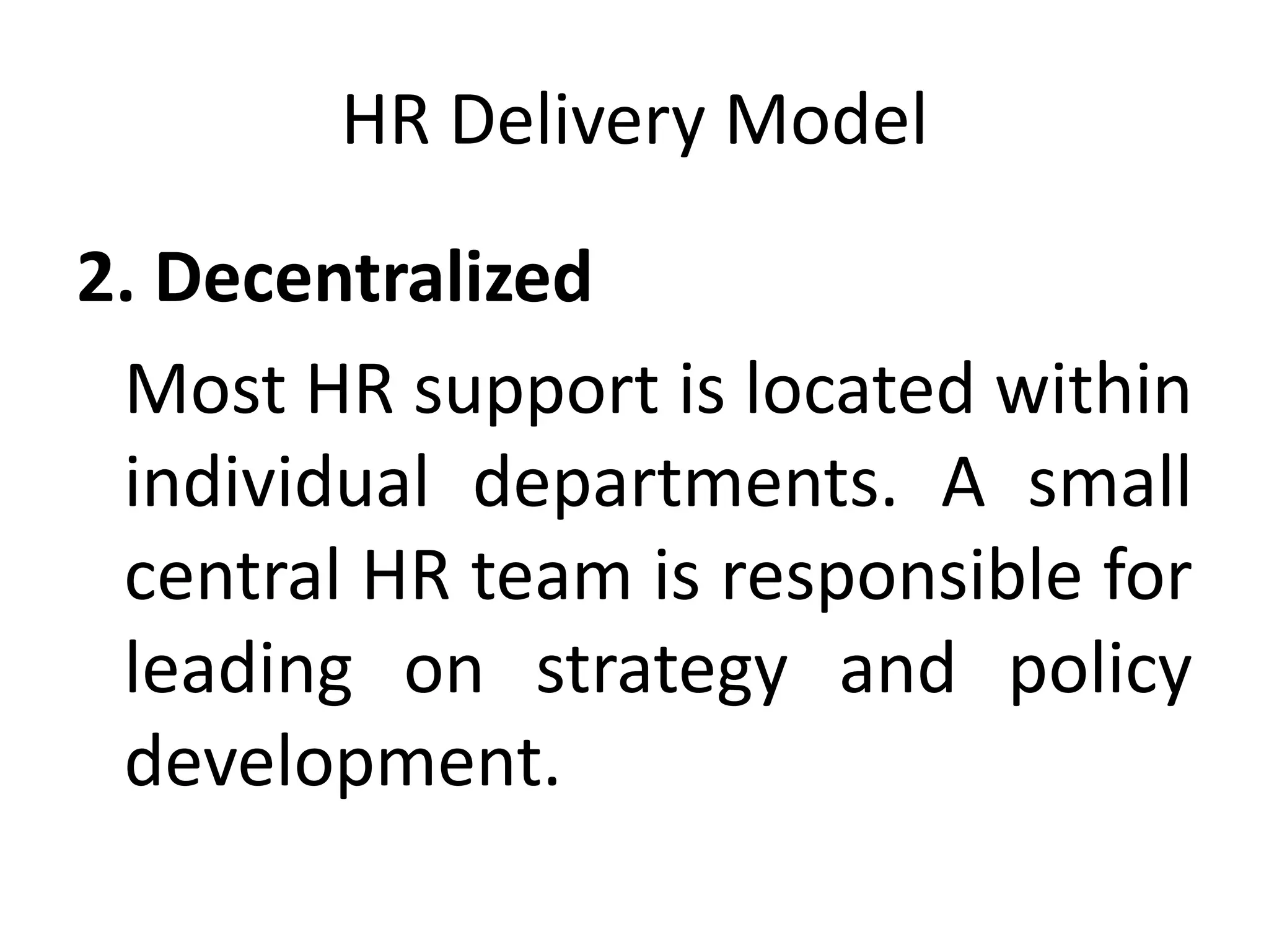 HR Service Delivery Model | PDF
