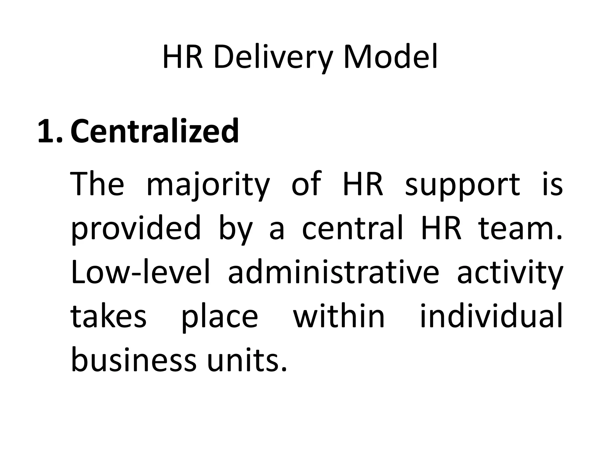 HR Service Delivery Model | PDF