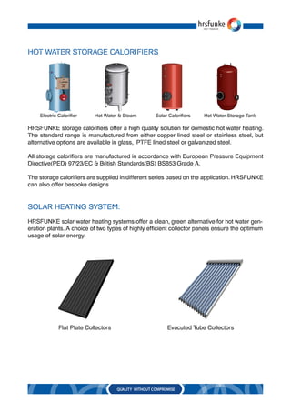 HRSFUNKE Heat Transfer FZE - HEAT EXCHANGERS - BOILERS - CALORIFIERS | PDF