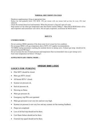 Hrsg startup proceudre | DOC