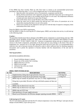 Hrsg startup proceudre | DOC