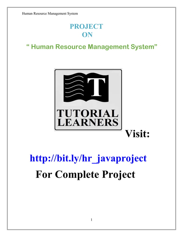 Human Resource Management System Java Project | DOC | Computer Software and Applications | Computing