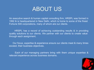 HRSPL - Company Presentation | PPT
