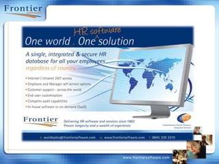 Frontier Software 'in a nutshell' | PPT