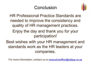 Hr standards sabpp_14_may_2014 | PDF