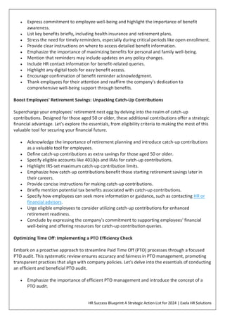 HR Success Blueprint: A Strategic Action List for 2024 | PDF