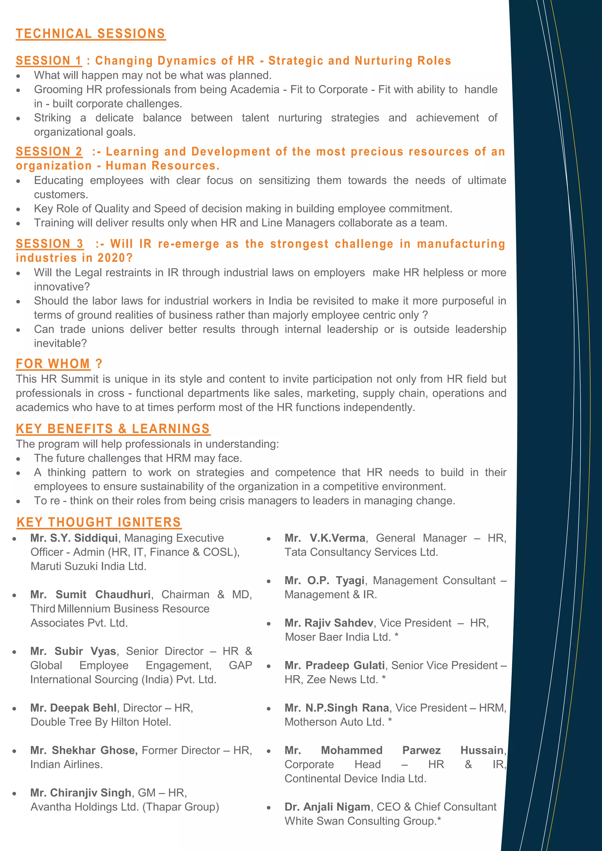 HR Summit Brochure | PDF