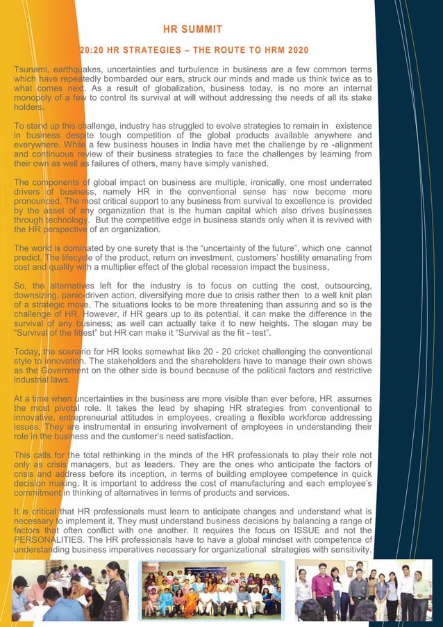 HR Summit Brochure | PDF | Business Expos & Conferences | Events