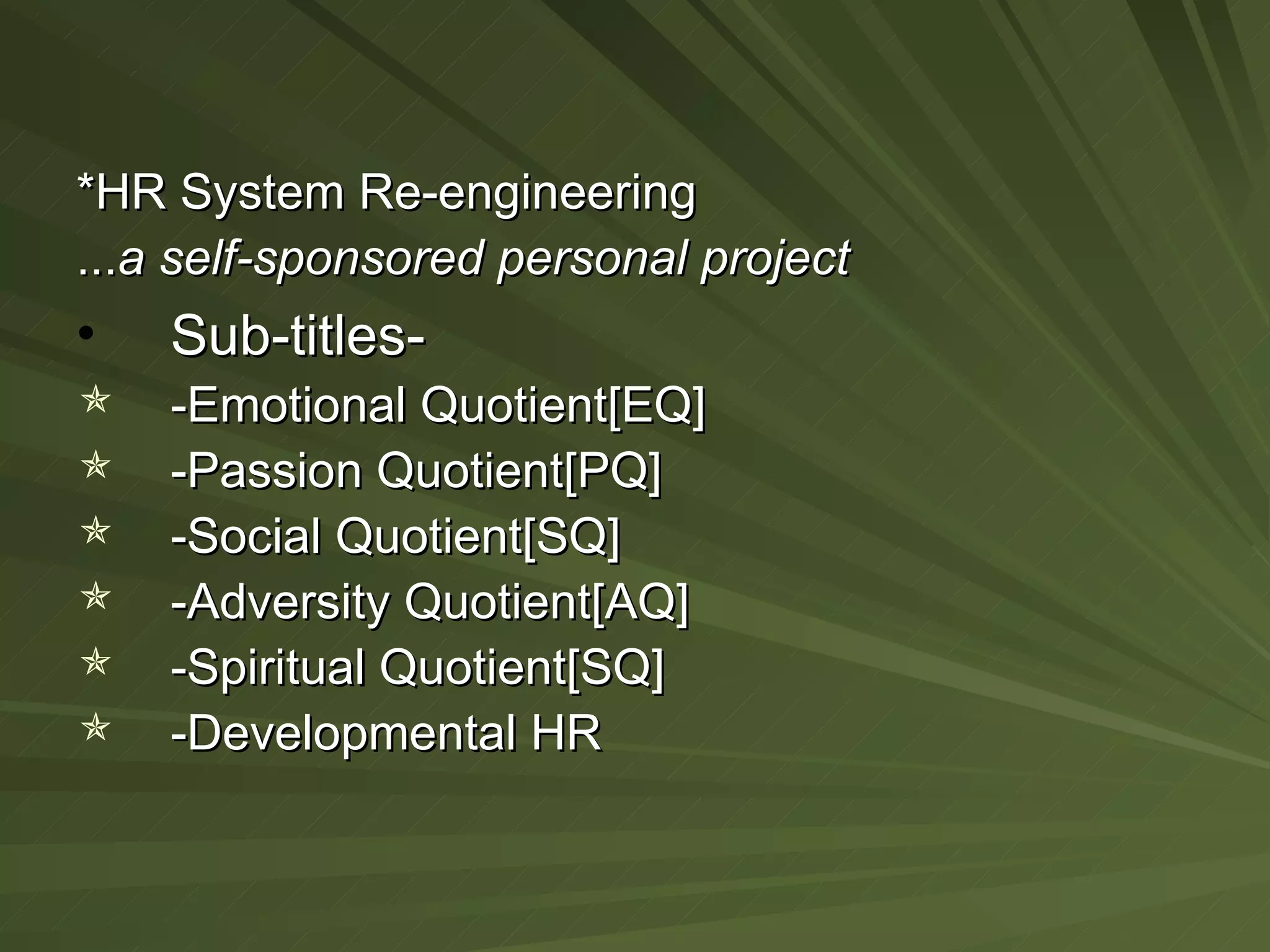 HR System Re Engineering | PPT