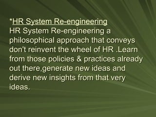 HR System Re Engineering | PPT