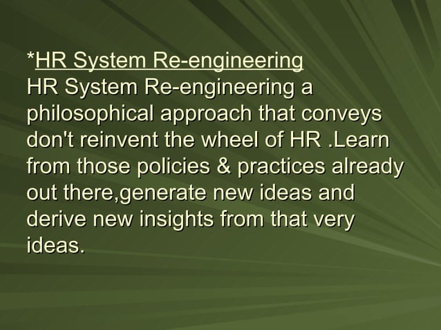 HR System Re Engineering | PPT