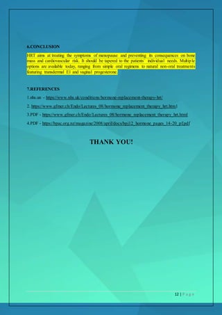 HORMONE REPLACEMENT THERAPY | DOCX | Menopause | Endocrine and ...