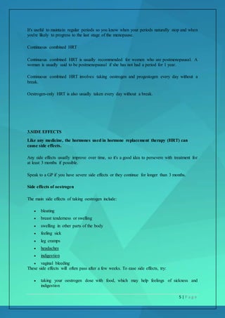 HORMONE REPLACEMENT THERAPY | DOCX | Menopause | Endocrine and ...