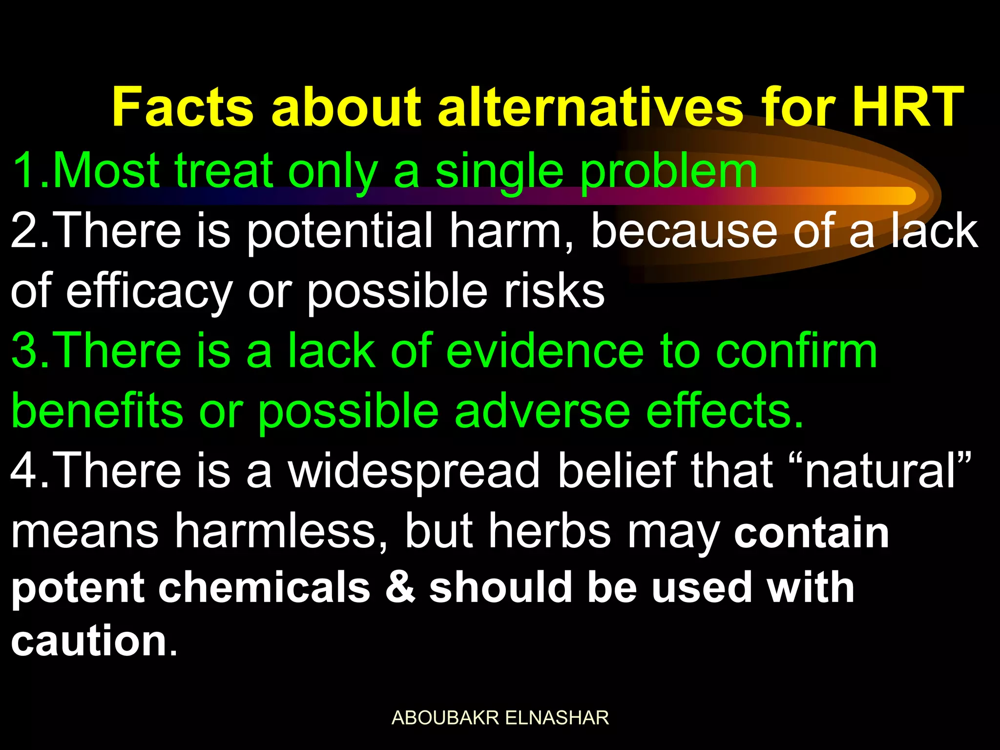 Alternatives to HRT | PDF