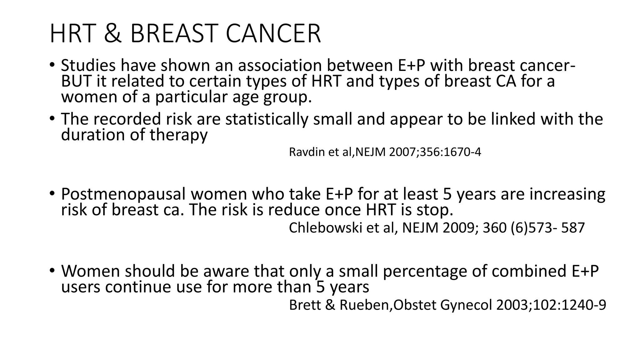 Hormone Replacement Therapy and Breast Cancer | PPTX