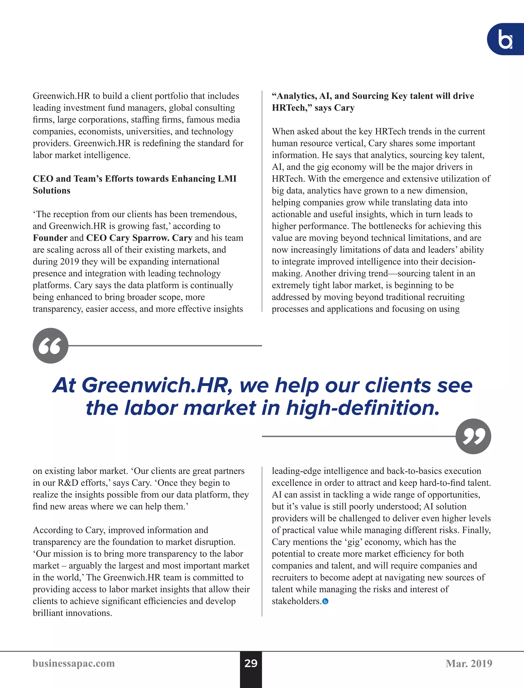 The Business APAC HR Tech Exclusives of 2019 | PDF