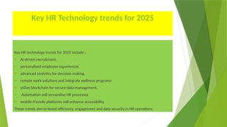 HUMAN RESOURCE TECHNOLOGY TRENDS IN 2025 | PPTX