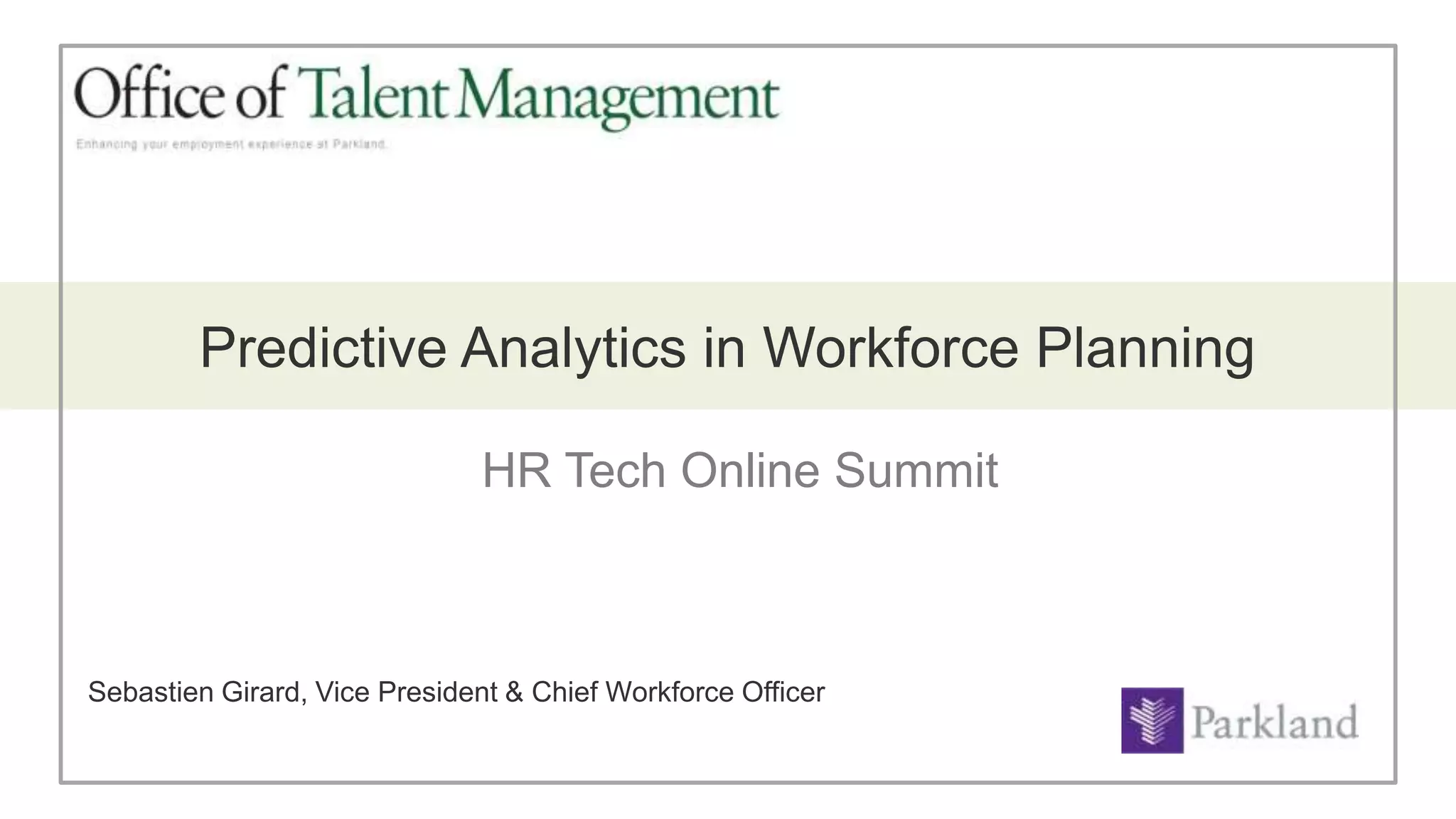 Predictive Analytics In Workforce Planning Ppt