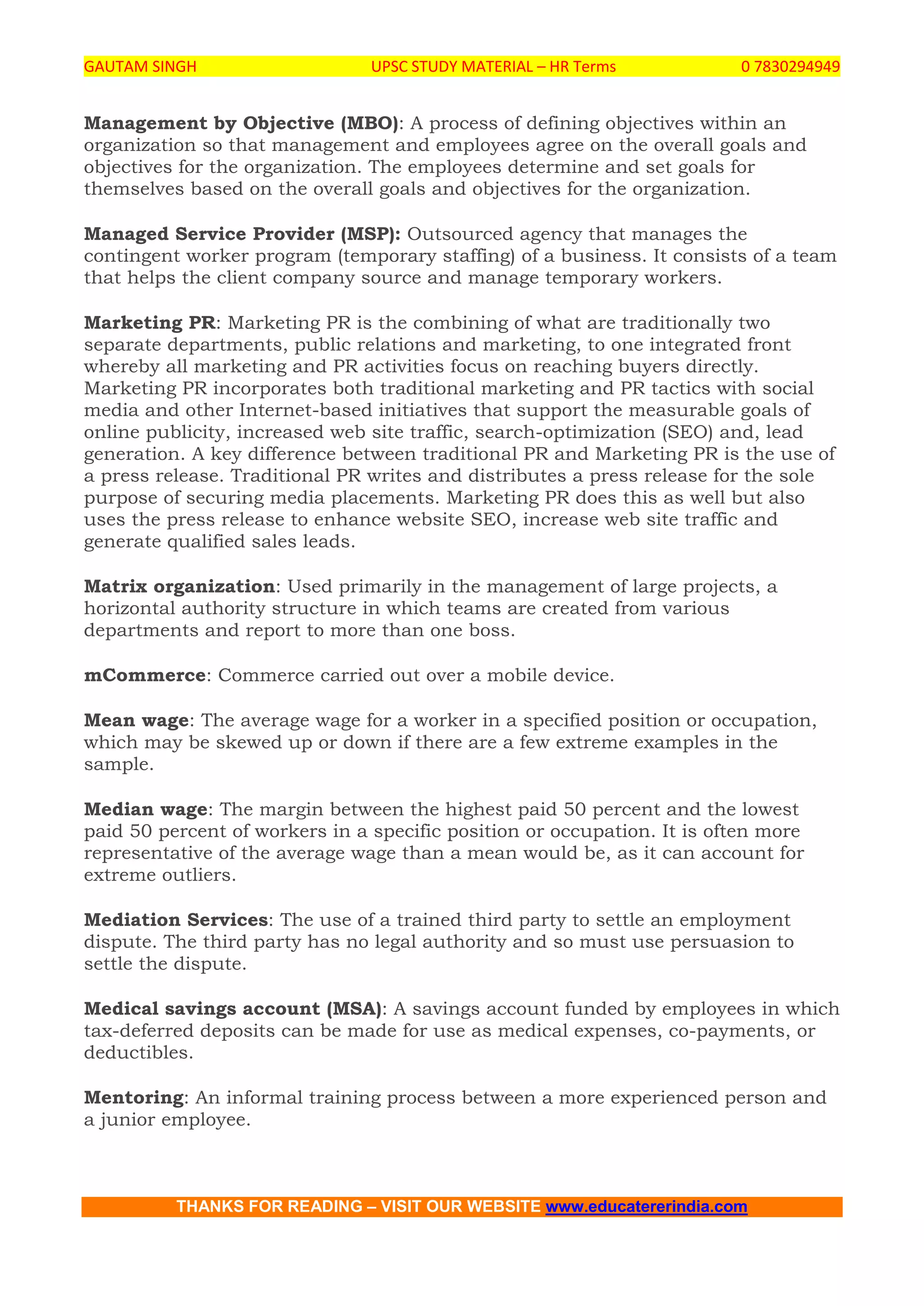 Hr terminology 2 | PDF