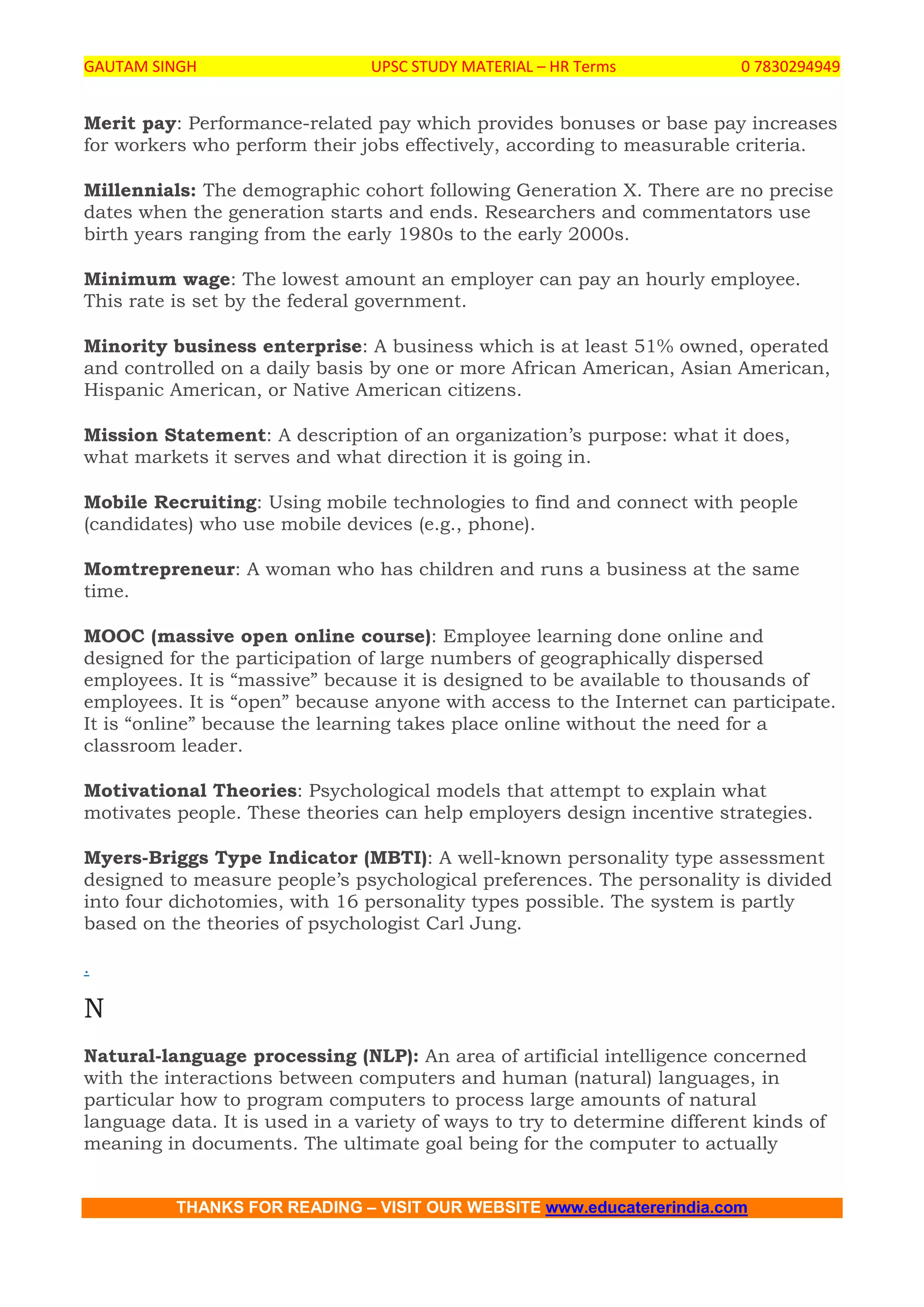 Hr terminology 2 | PDF