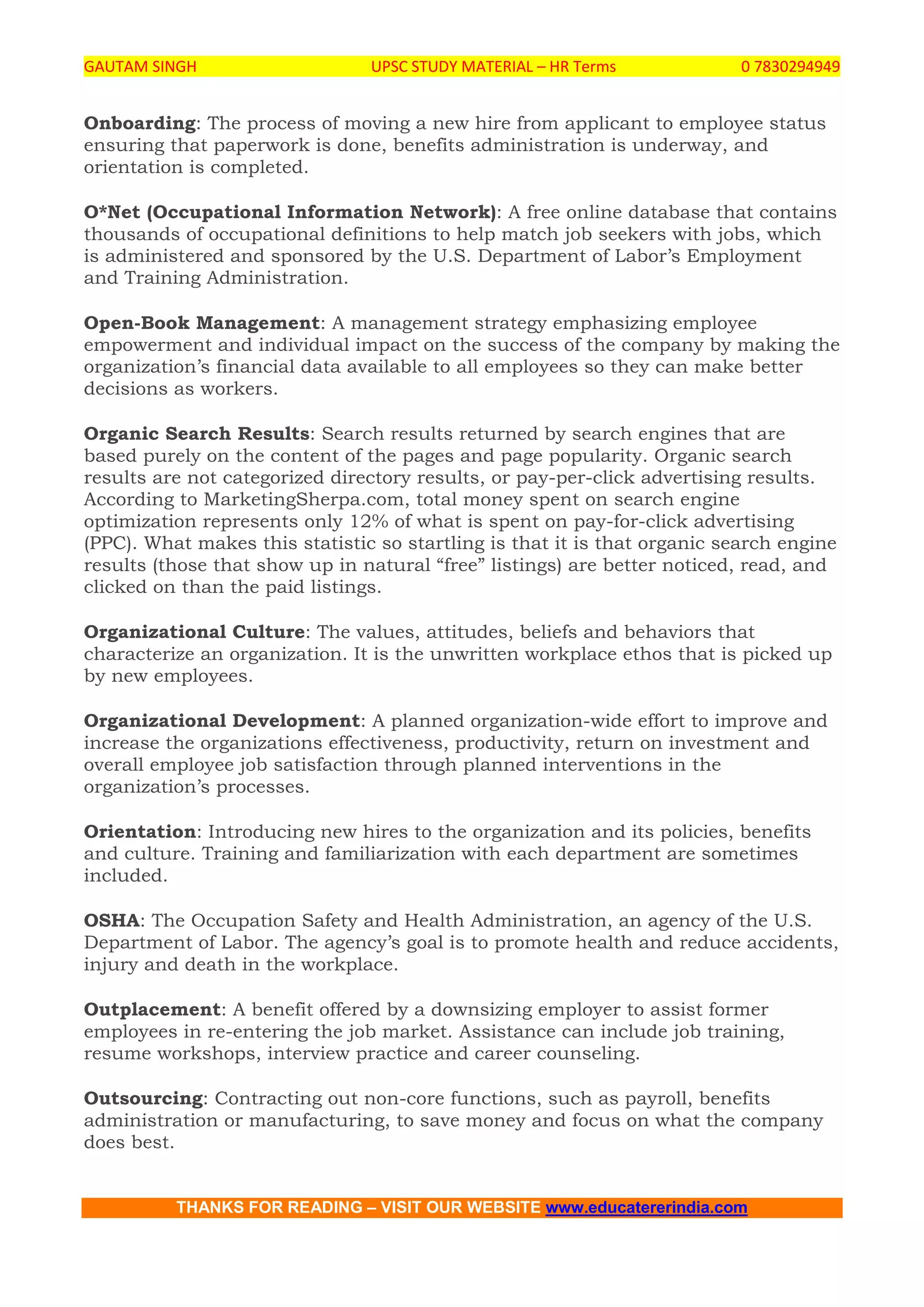 Hr terminology 2 | PDF