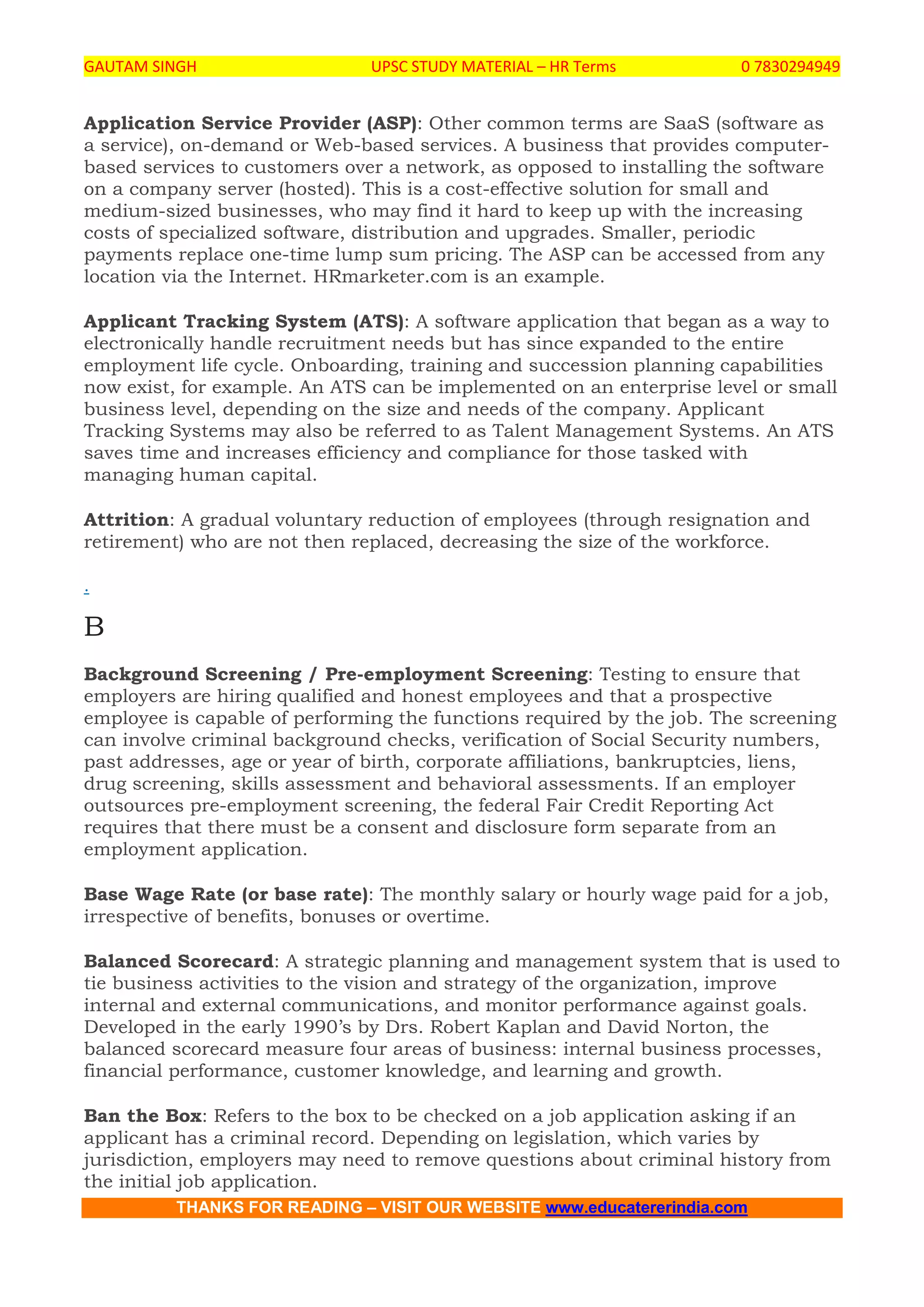 Hr terminology 2 | PDF