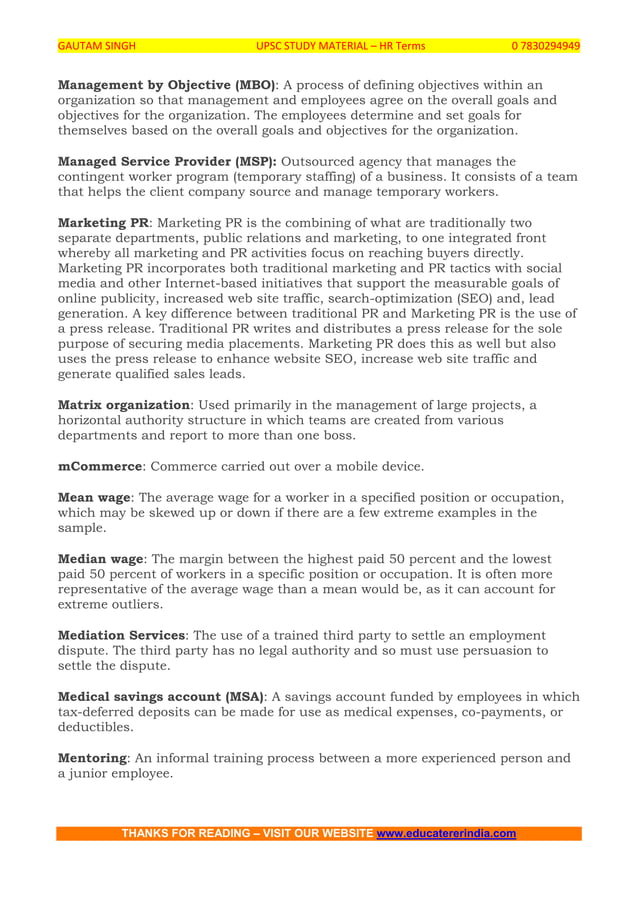 Hr terminology 2 | PDF