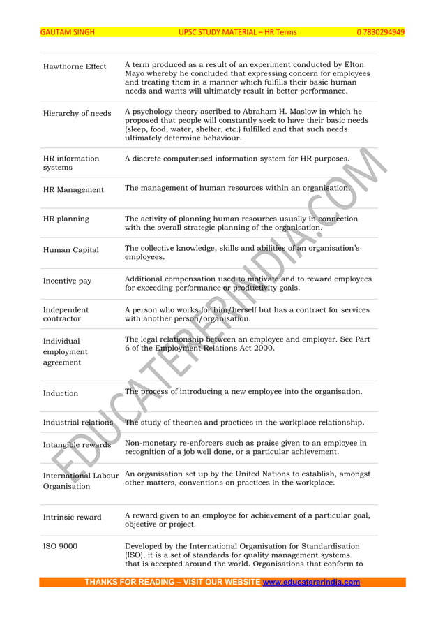 Hr terminology - 1 | PDF