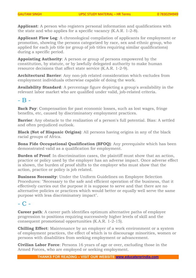 Hr terminology 3 | PDF