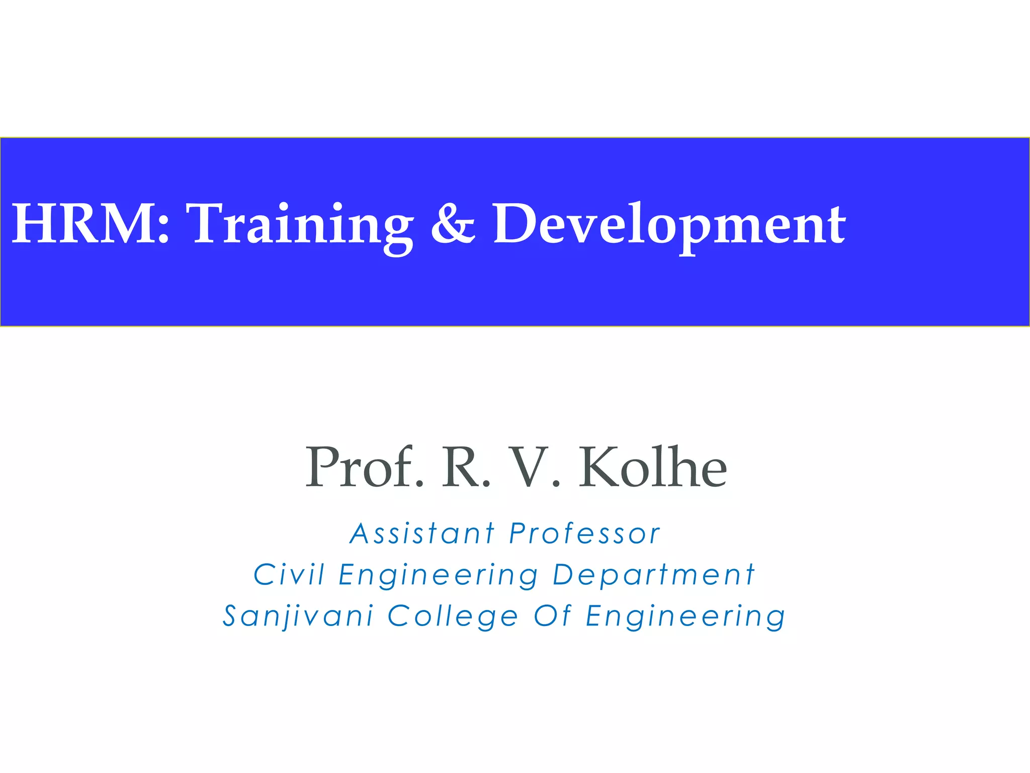 Human Resource Management: Training and Development (HRM) | PDF