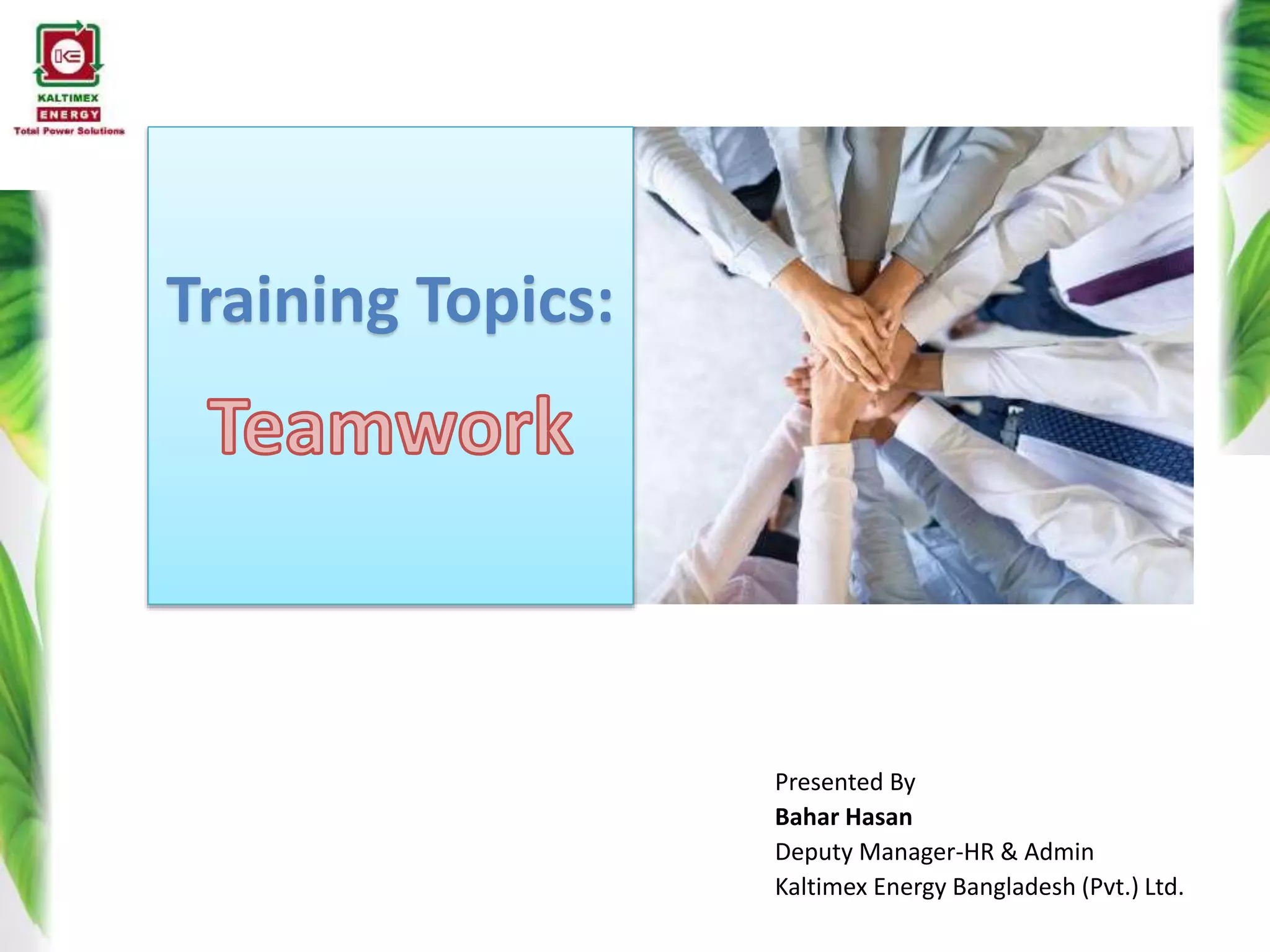 Training on Team Work | PPTX
