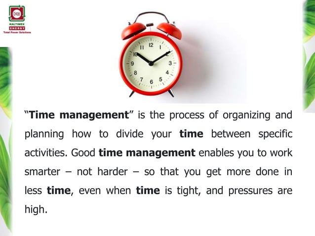 Traininh on Time Management | PPT