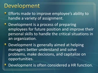 Human Resource Training and Development | PPTX