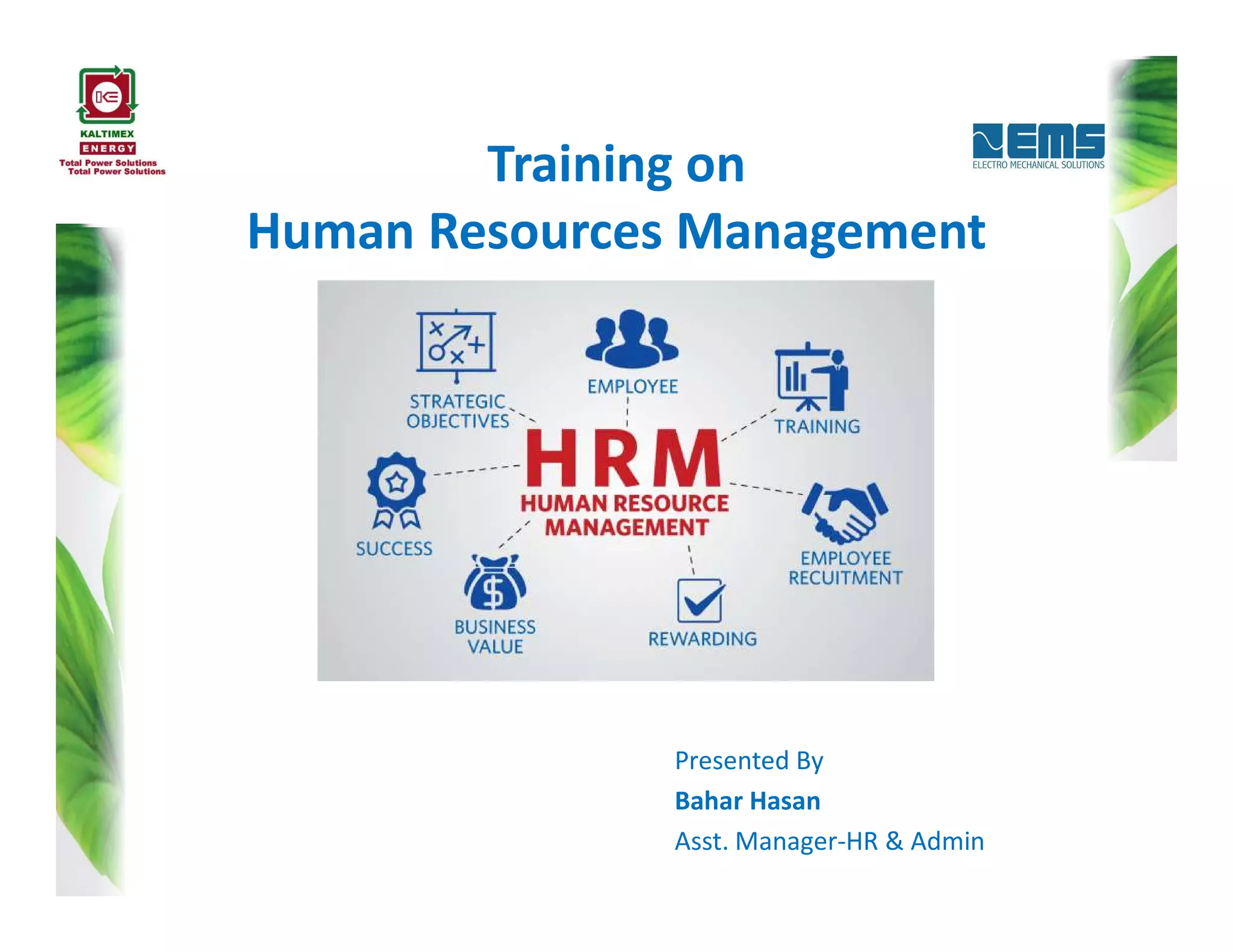 Hr training on core responsibilities of hrm | PPT
