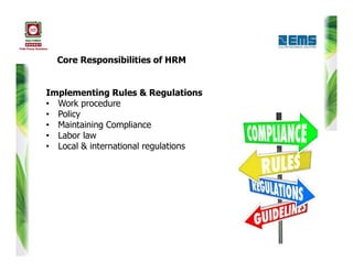 Hr training on core responsibilities of hrm | PPT