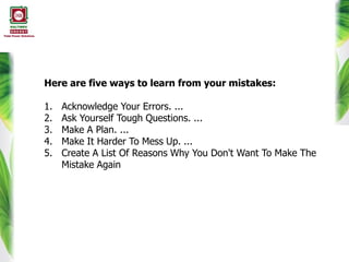Training on Learning from Mistakes | PPTX