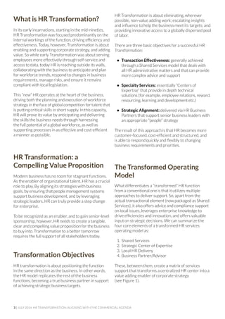 Hr Transformation Roadmap- Aligning with the Business Commercial Agenda ...