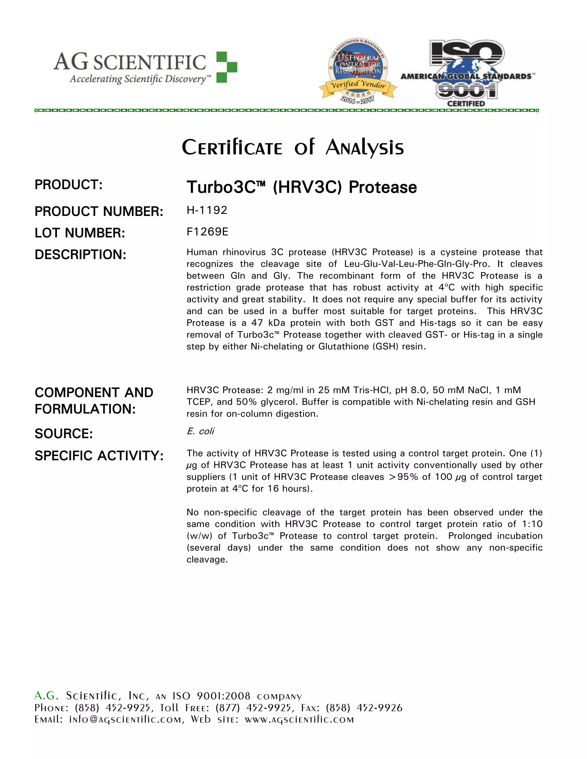Hrv 3 c protease | PDF