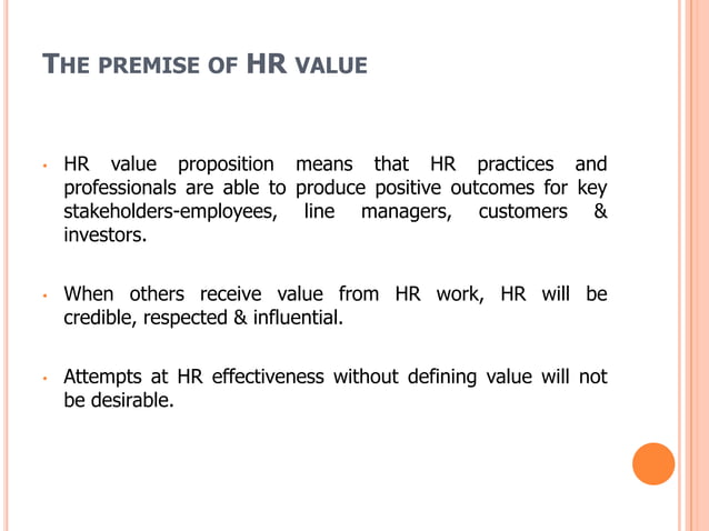Hr value proposition | PPTX