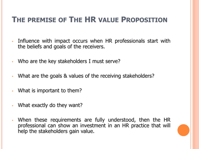 Hr value proposition | PPTX