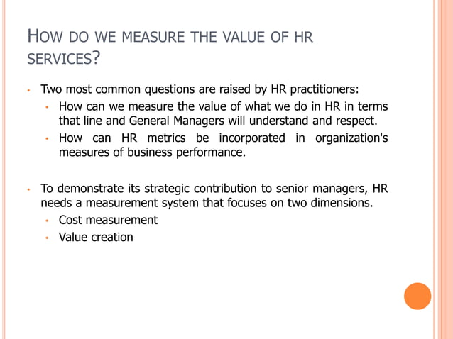 Hr value proposition | PPTX