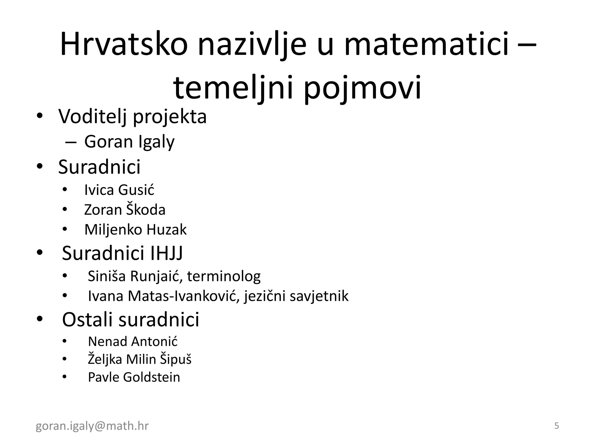 Hrvatsko nazivlje u nastavi matematike | PPTX