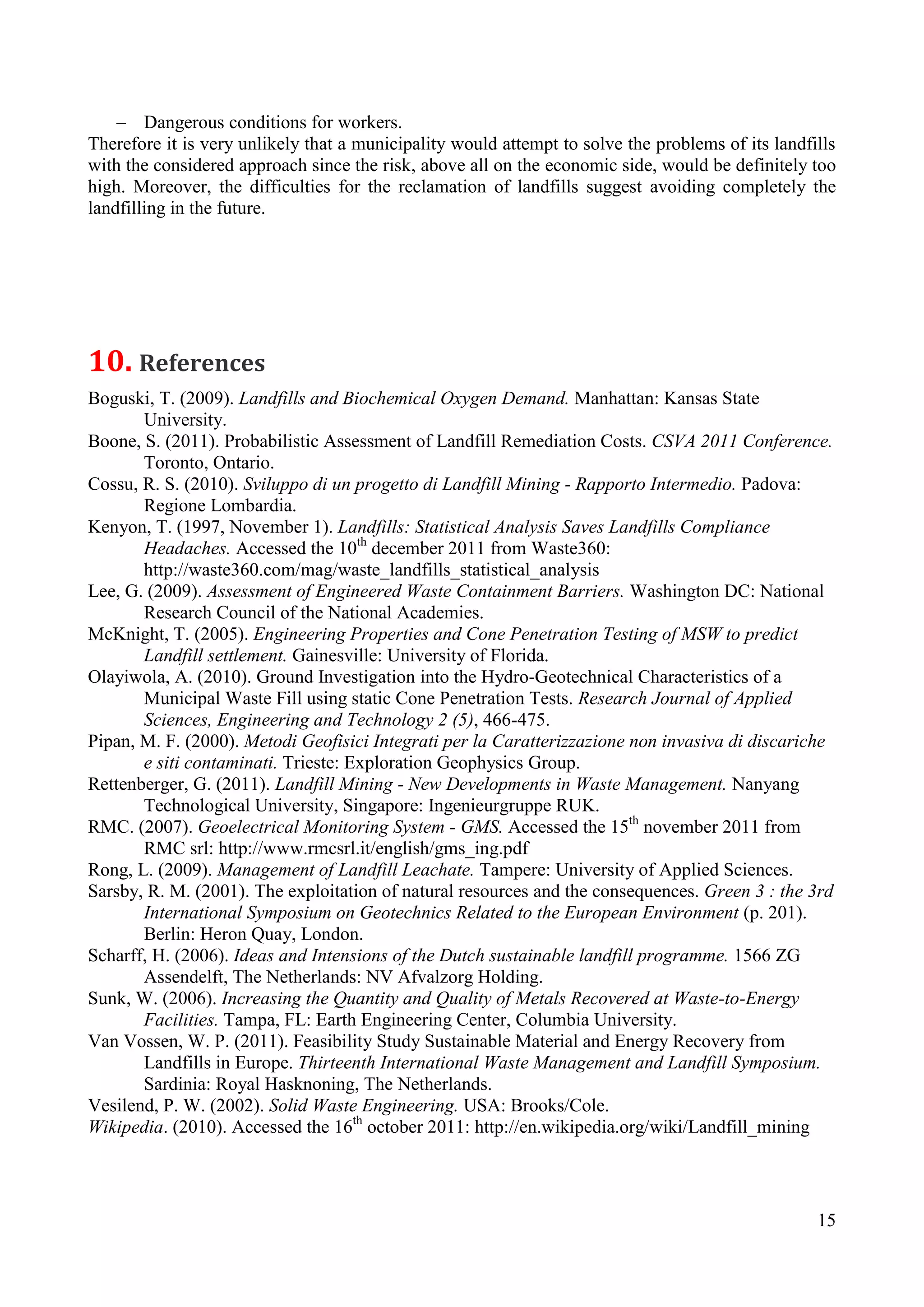 Landfill mining - analysis of possibilities and limitations | PDF